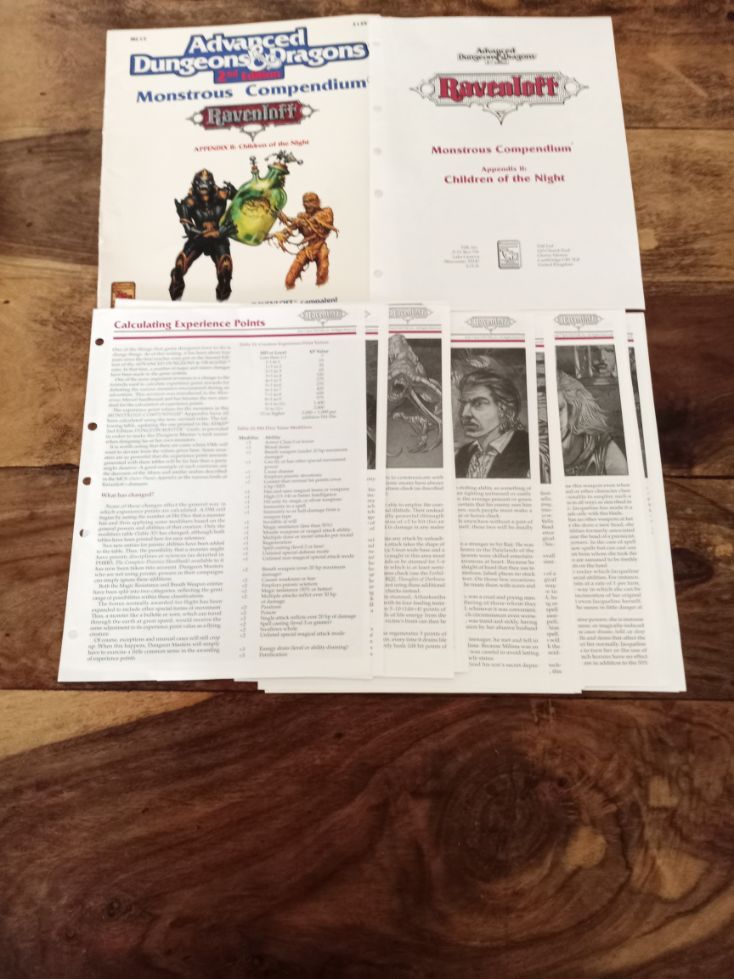 AD&D Ravenloft Monstrous Compendium Appendix #2 Children of the Night ...